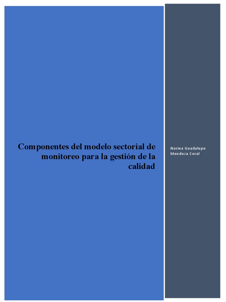 Componentes Del Modelo Sectorial de Monitoreo para La Gestión de La ...