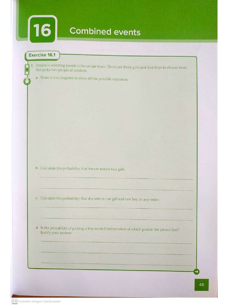 Hodder Math WB 9 CH 16 Combined Events | PDF