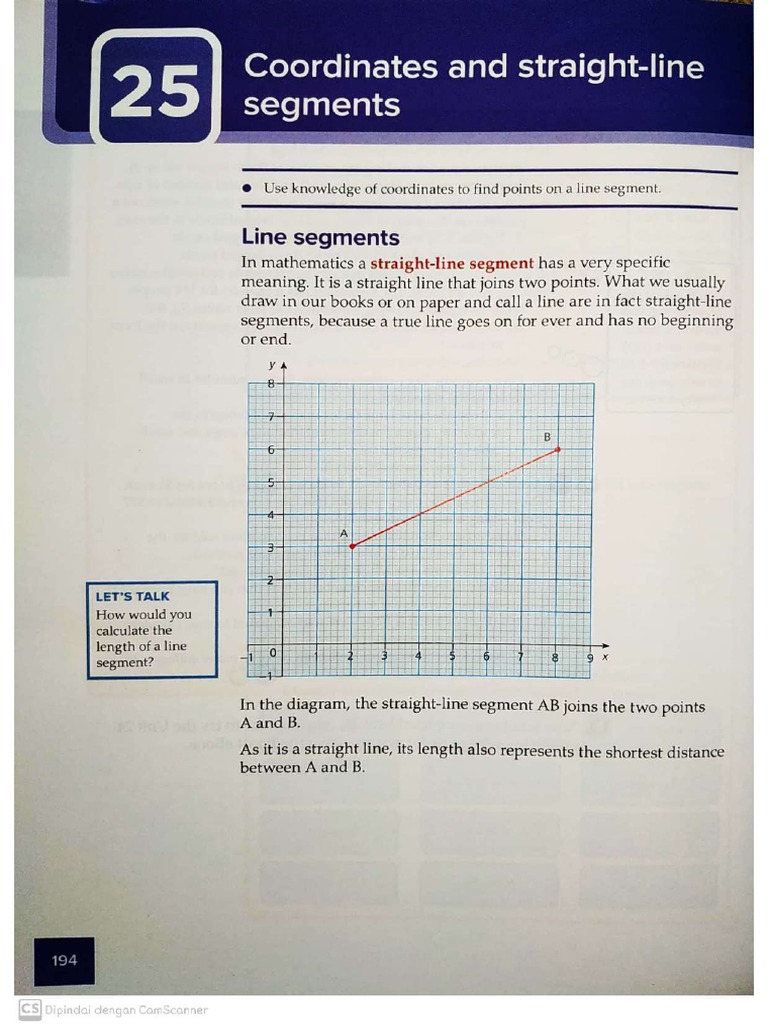 Hodder Math TB 9 CH 25 Coordinates and Straight-Line Segments | PDF