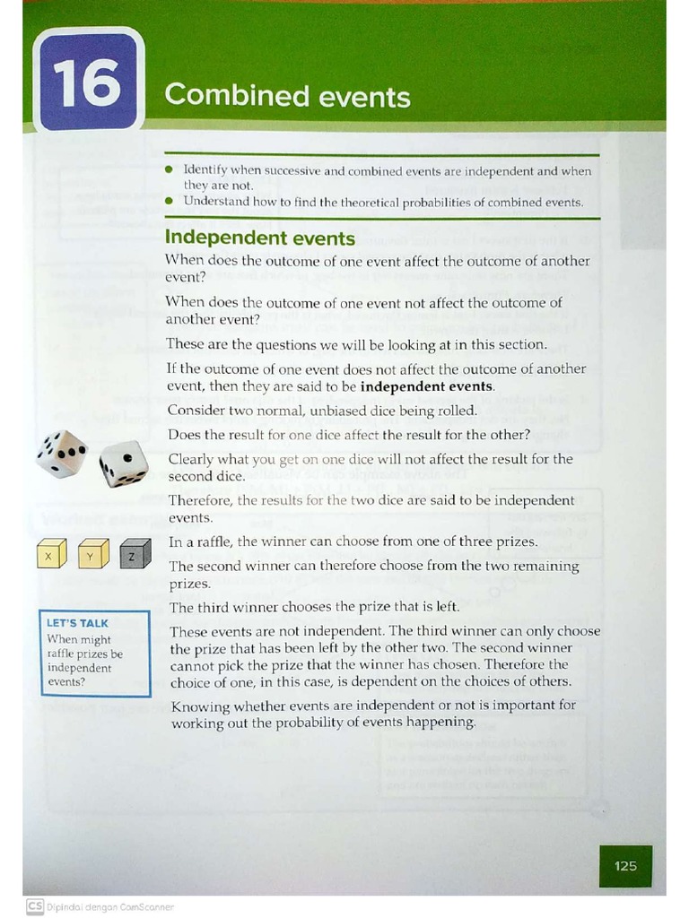 Hodder Math TB 9 CH 16 Combined Events | PDF