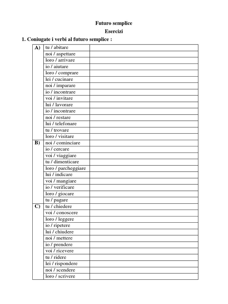 Futuro semplice | PDF