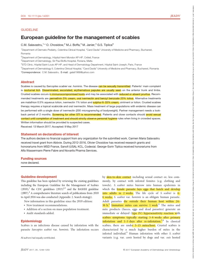 European guideline scabies | PDF