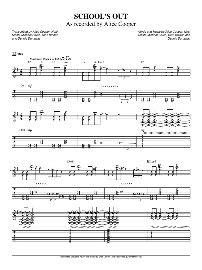 Alice Cooper - Schools Out | PDF