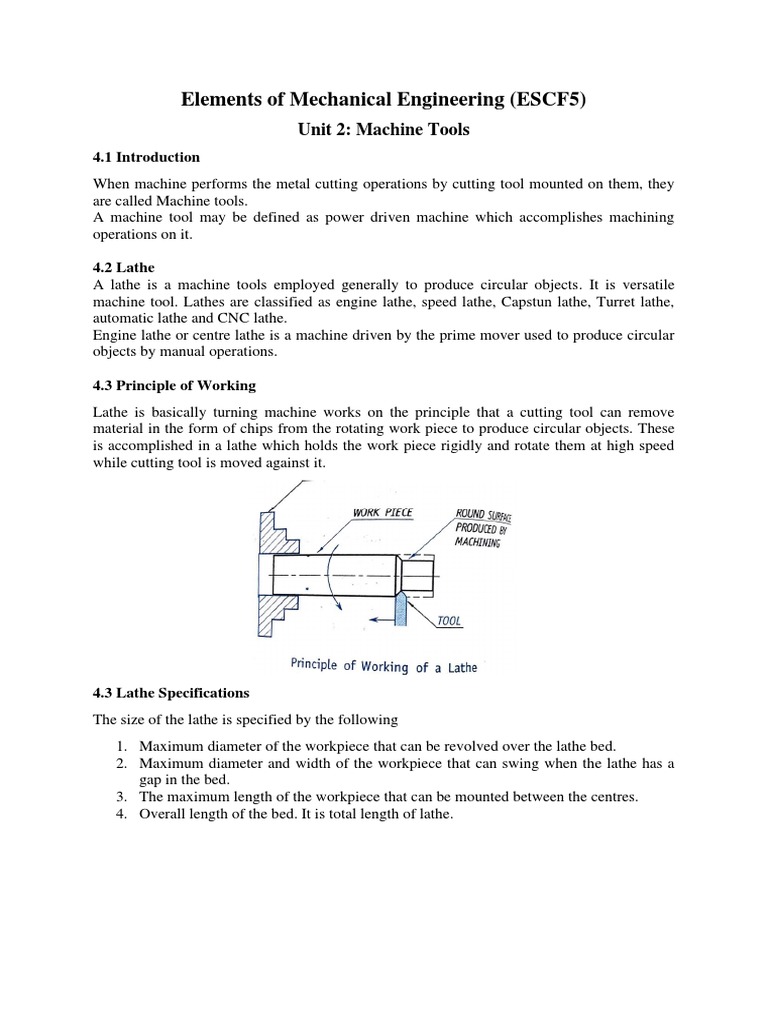 Unit 2 Machine Tools | PDF | Drilling | Drill