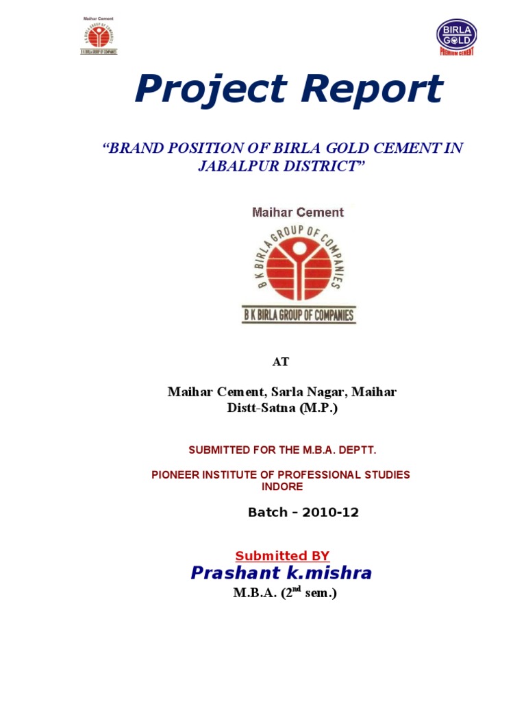 Maihar Cement Project Report Analysis | PDF | Concrete | Survey Methodology
