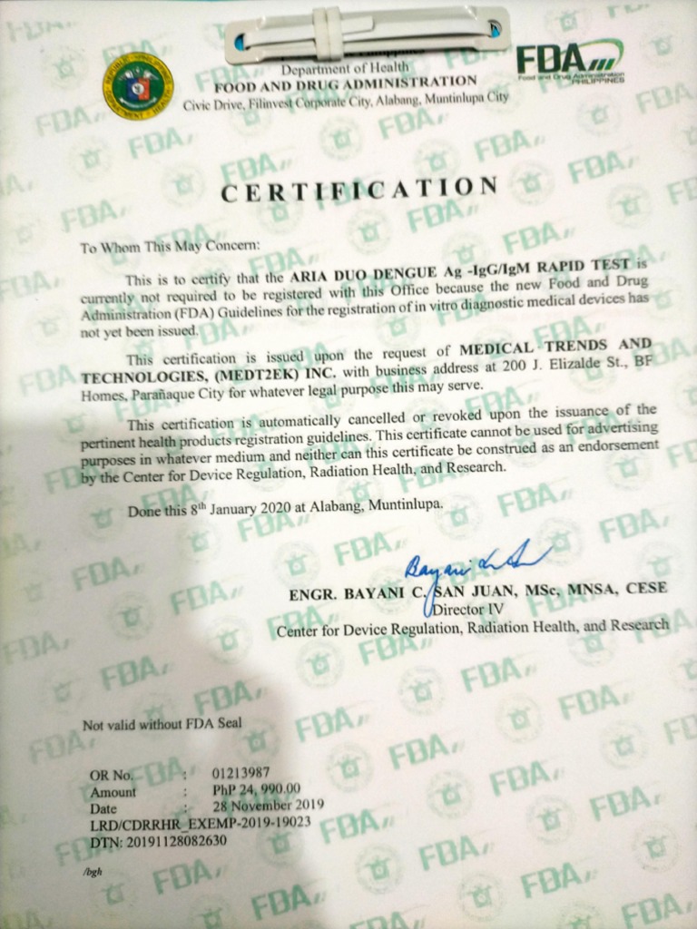 FDA Products Certification | PDF