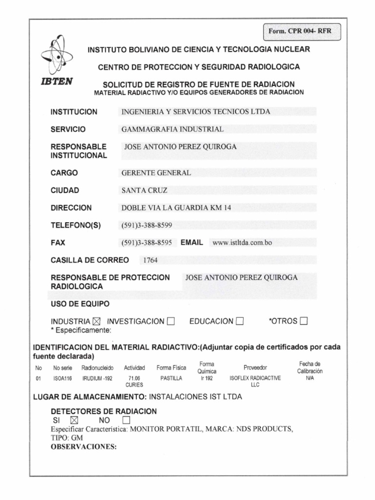 Form. CPR 004 - RFR | PDF