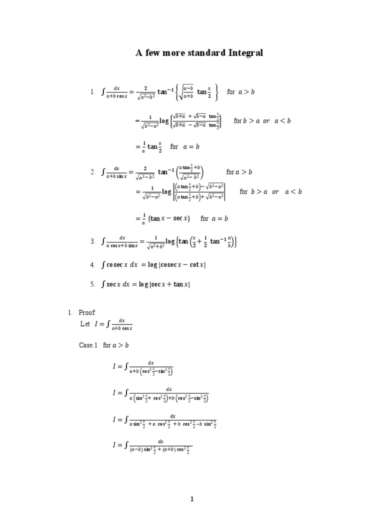 Integration Of Special Trigonometric Functions Pdf
