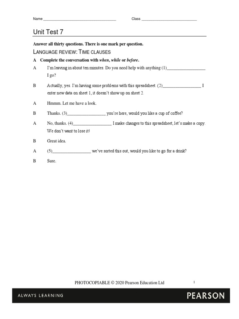 Unit - Test - 7 ML | PDF