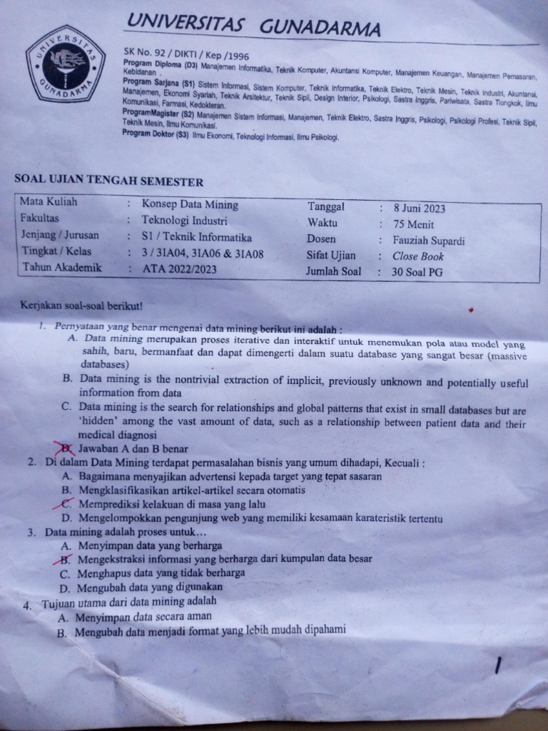 Kisi2 Uas Konsep Data Mining | PDF