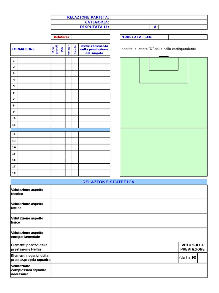 Modulo Relazioni Partite | PDF