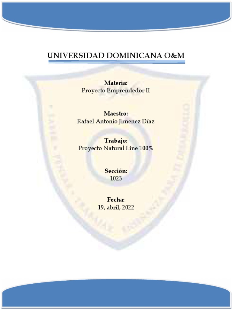 Proyecto de Shampoo Natural Line 100% | PDF