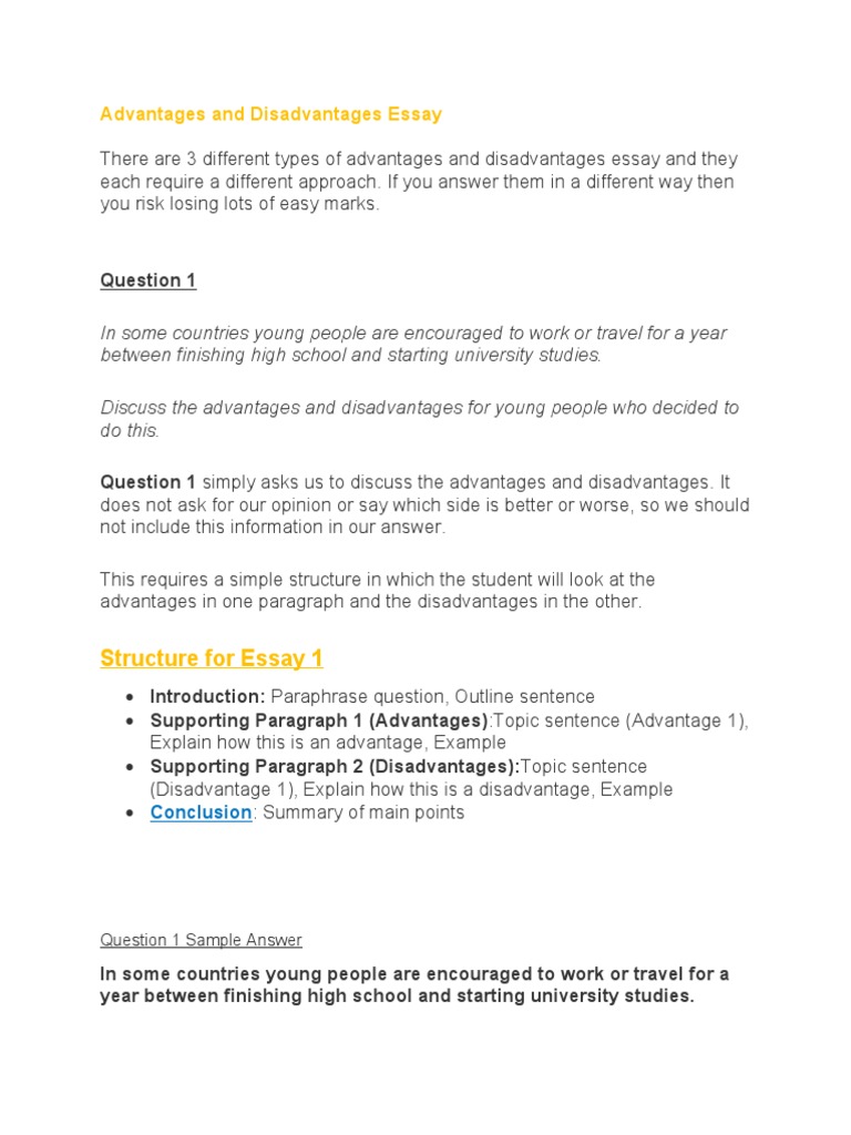 Ielts Advantages Disadvatages | PDF | Social Science