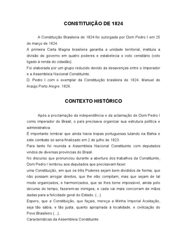 Constituição de 1824 | PDF | Governo | Brasil