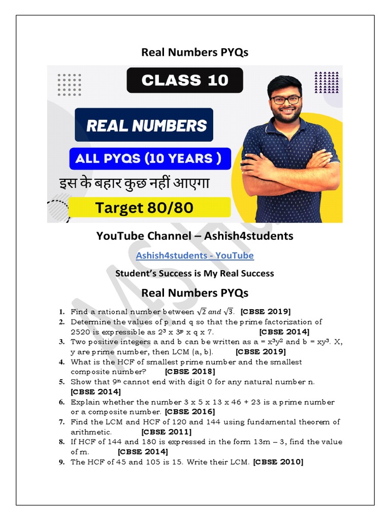 1.real Numbers PYQs | PDF