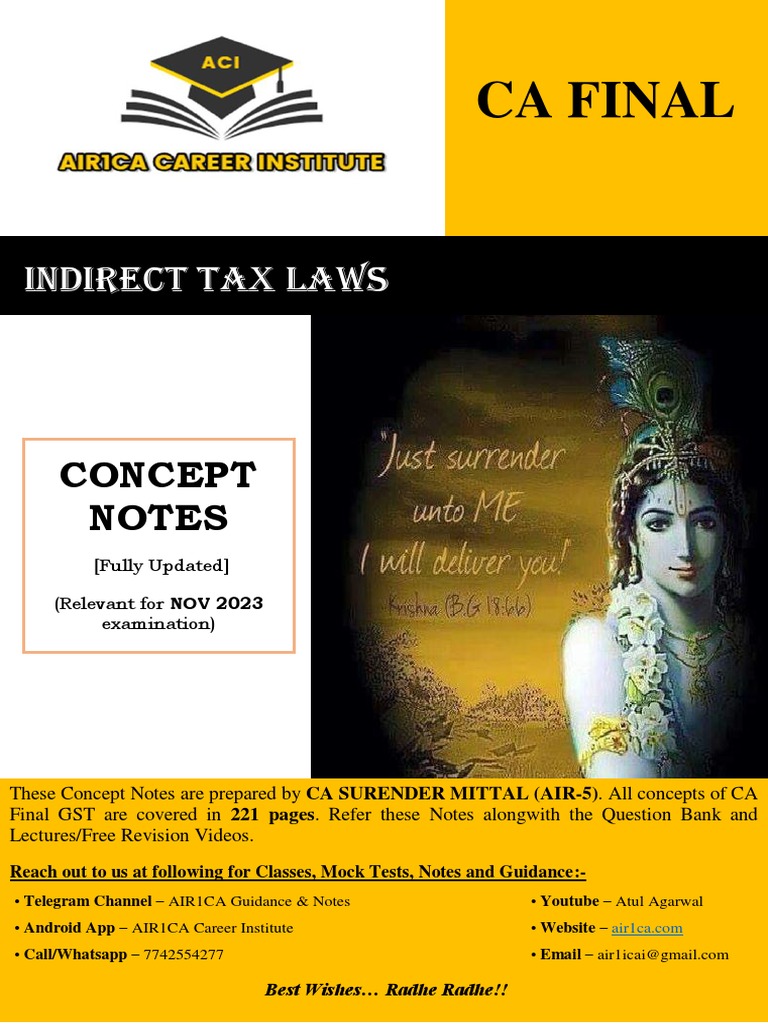 CA Final Idt - GST | PDF
