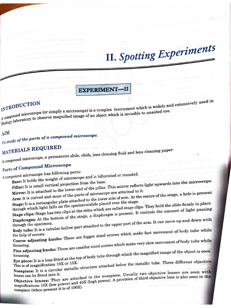 Practical of Class Xi Biology | PDF