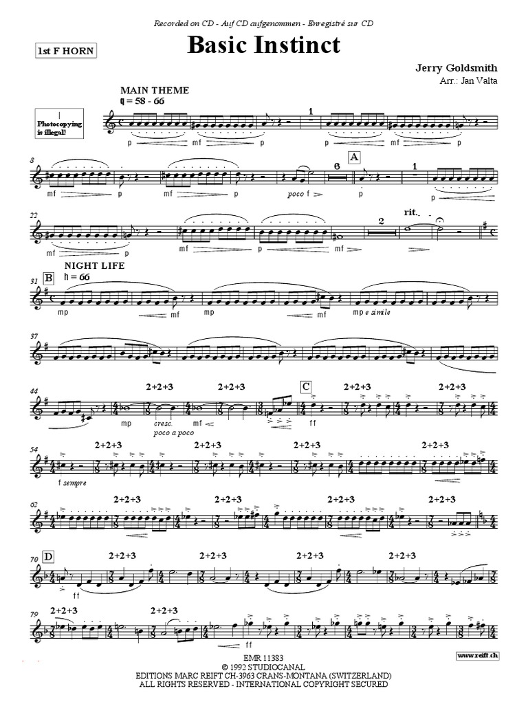 Basic Instinct - F-Horn 1 | PDF