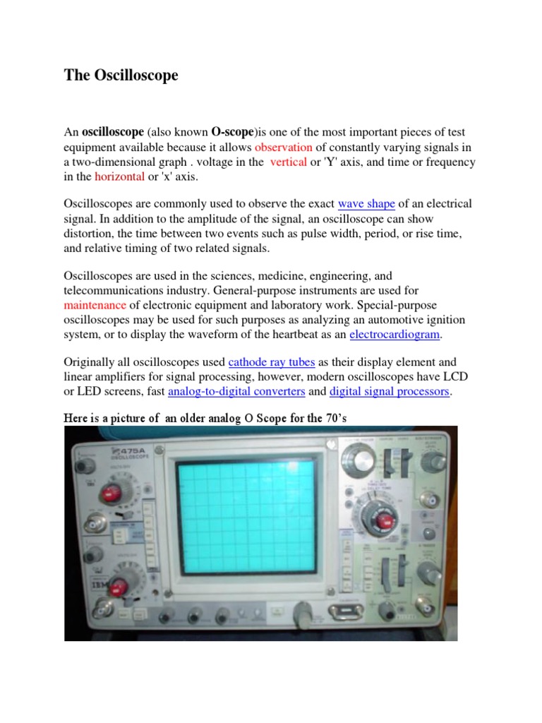 Oscilloscope Lecture | PDF | Electrical Engineering | Electricity