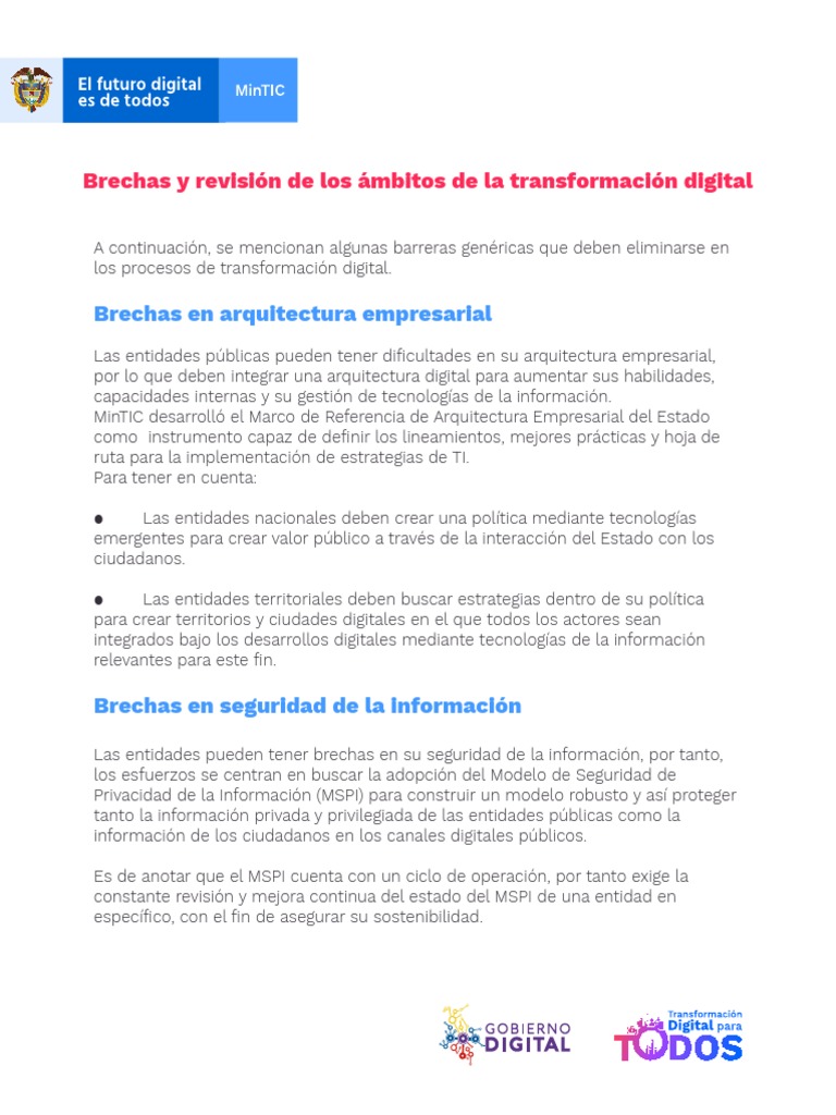 Brechas para La Transformacion Digital | PDF