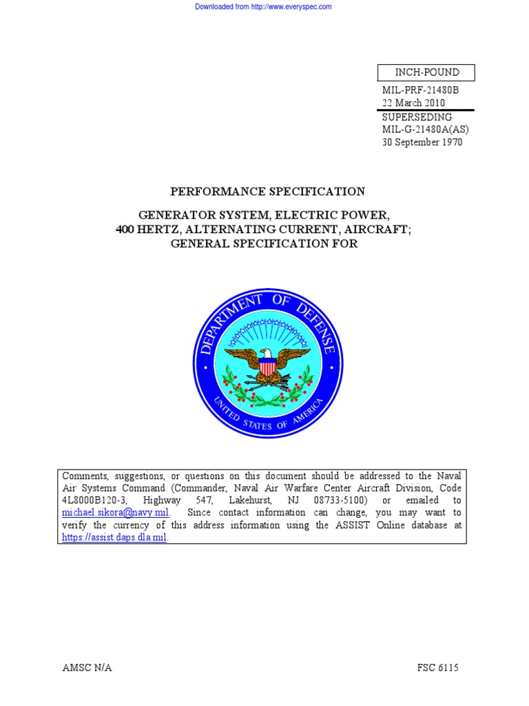 Mil PRF 21480B | PDF | Alternating Current | Electrical Breakdown