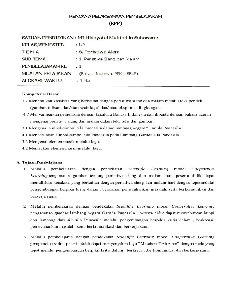 Point 10 RPP Kls 1 | PDF