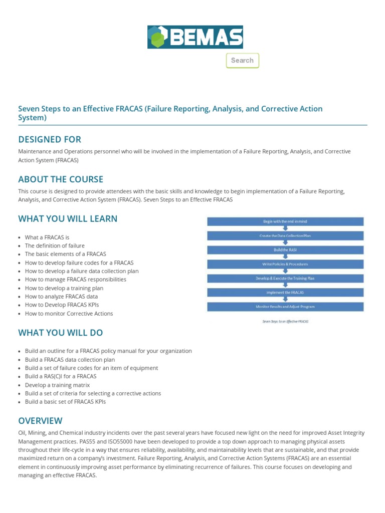 Designed For: Seven Steps To An E Ective FRACAS (Failure Reporting ...