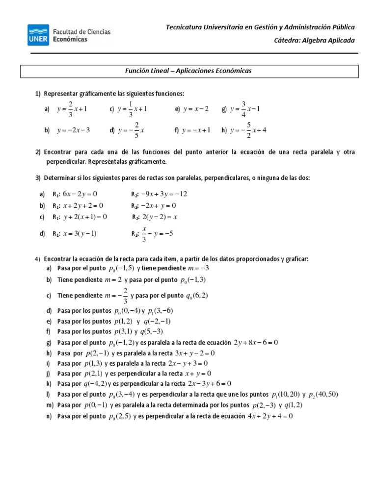 Guia Practica de Funcion Lineal y Sus Aplicaciones | PDF | Oferta y ...