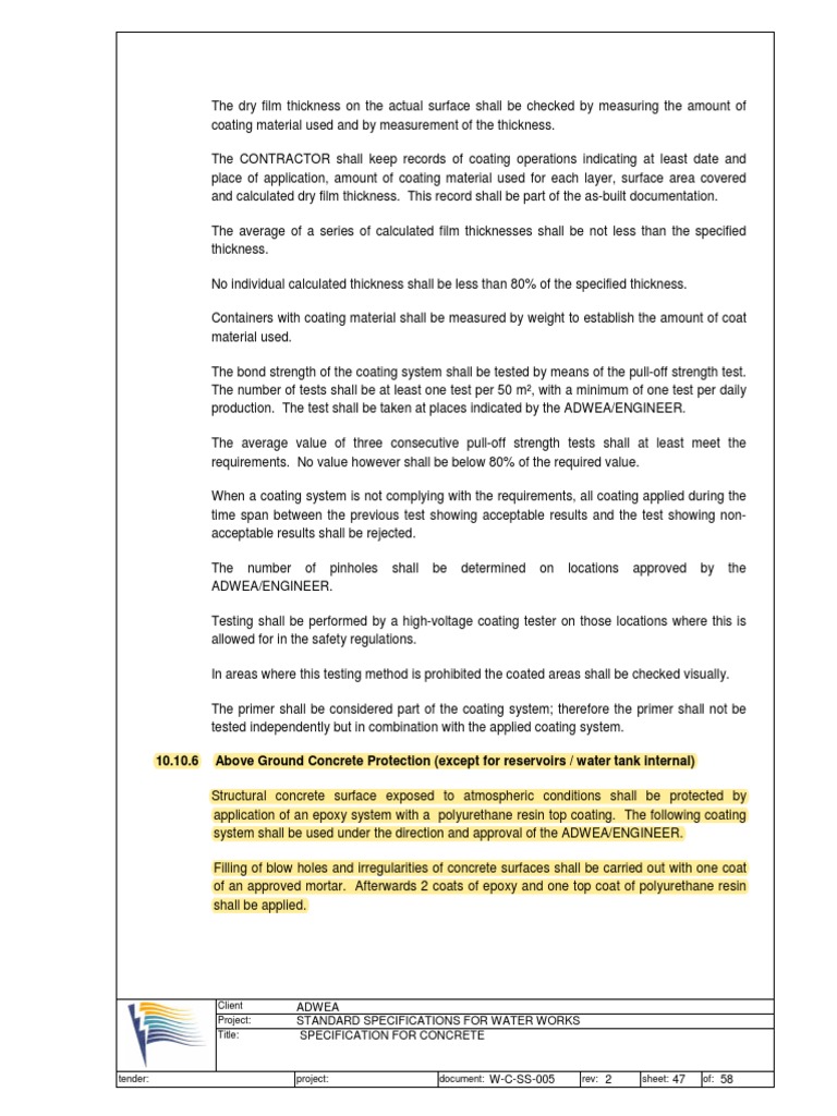 Specification Epoxy Coating Pdf 7365