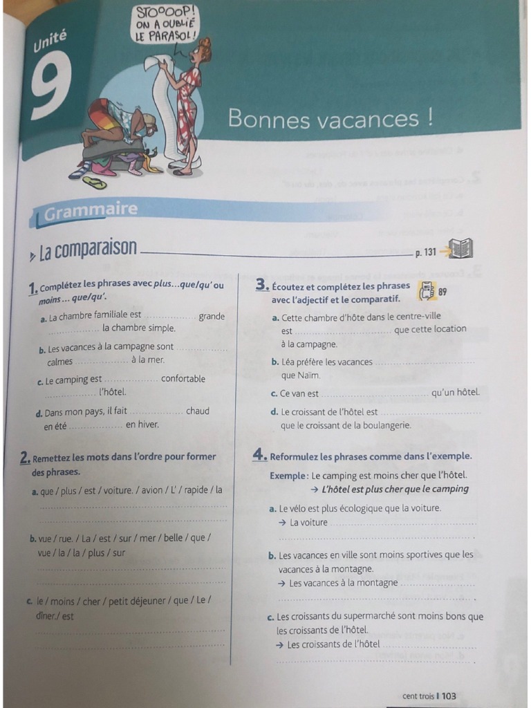 Nouvel Edito A1 2022 Cahier D'exercices Unite 9 | PDF