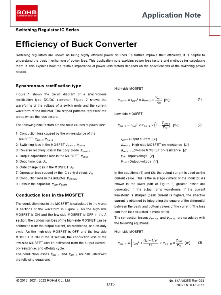 Efficiency of Buck Converter | PDF