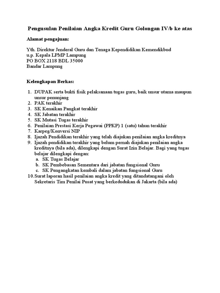 Kelengkapan DUPAK Guru | PDF