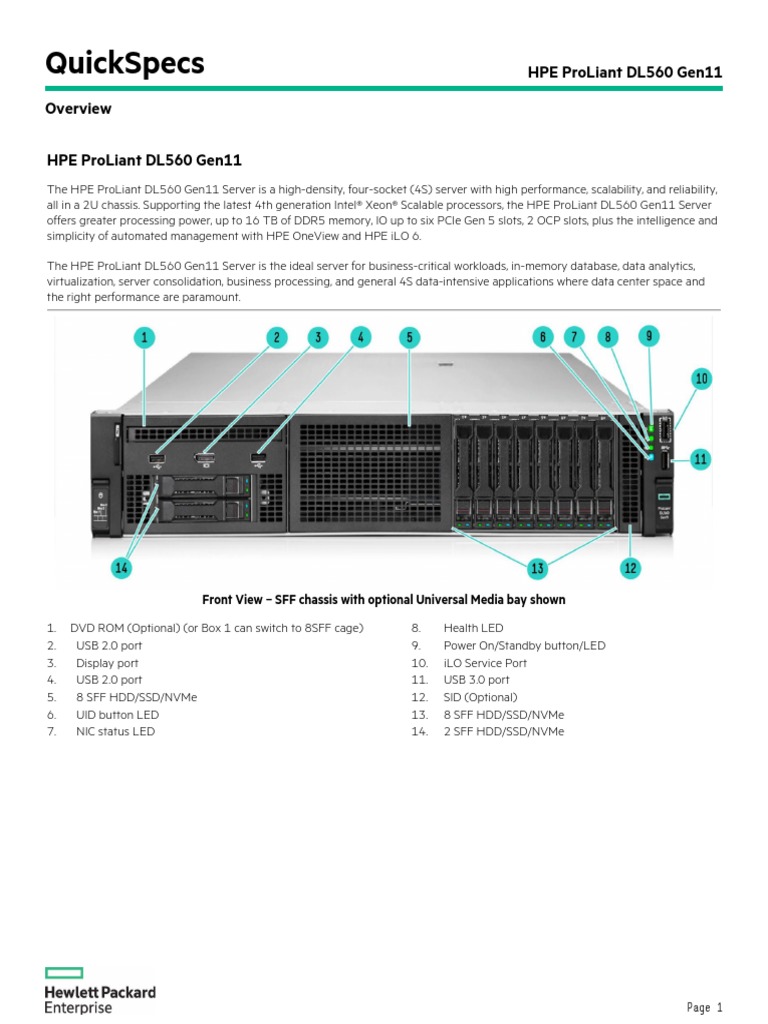 HPE ProLiant DL560 Gen11 QuickSpec | PDF