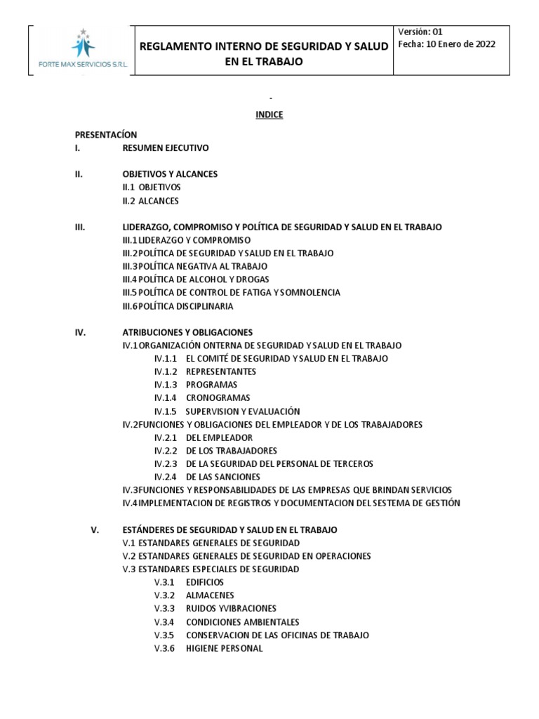 2.-Reglamento Interno de SST | PDF