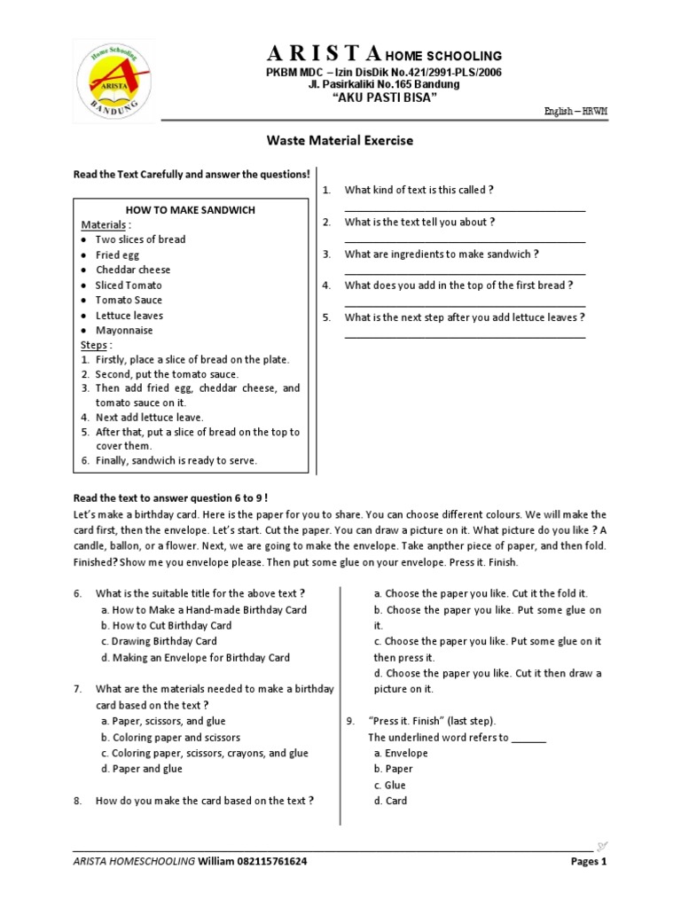 09-05 Soal How To Recycle Waste Material | PDF | Baking | Smoothie