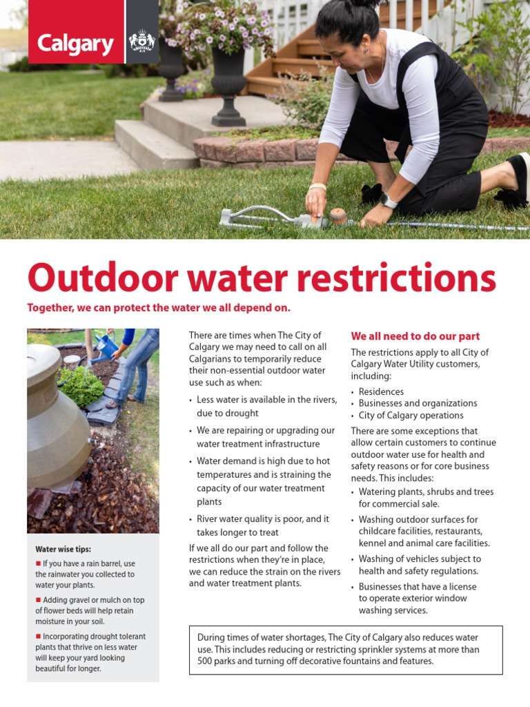Calgary Stage 4 Outdoor Water Restrictions | PDF