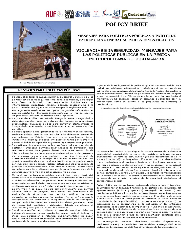 Policy Brief Violencias e Inseguridad en La RMC | PDF | Violencia ...