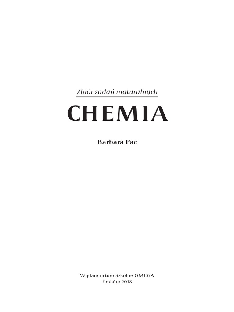 Zbiór Zadañ Maturalnych CHEMIA. Barbara Pac | PDF
