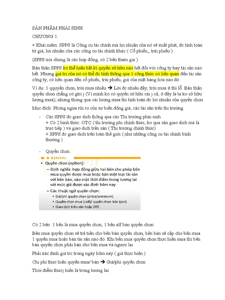 SẢN PHẨM PHÁI SINH | PDF