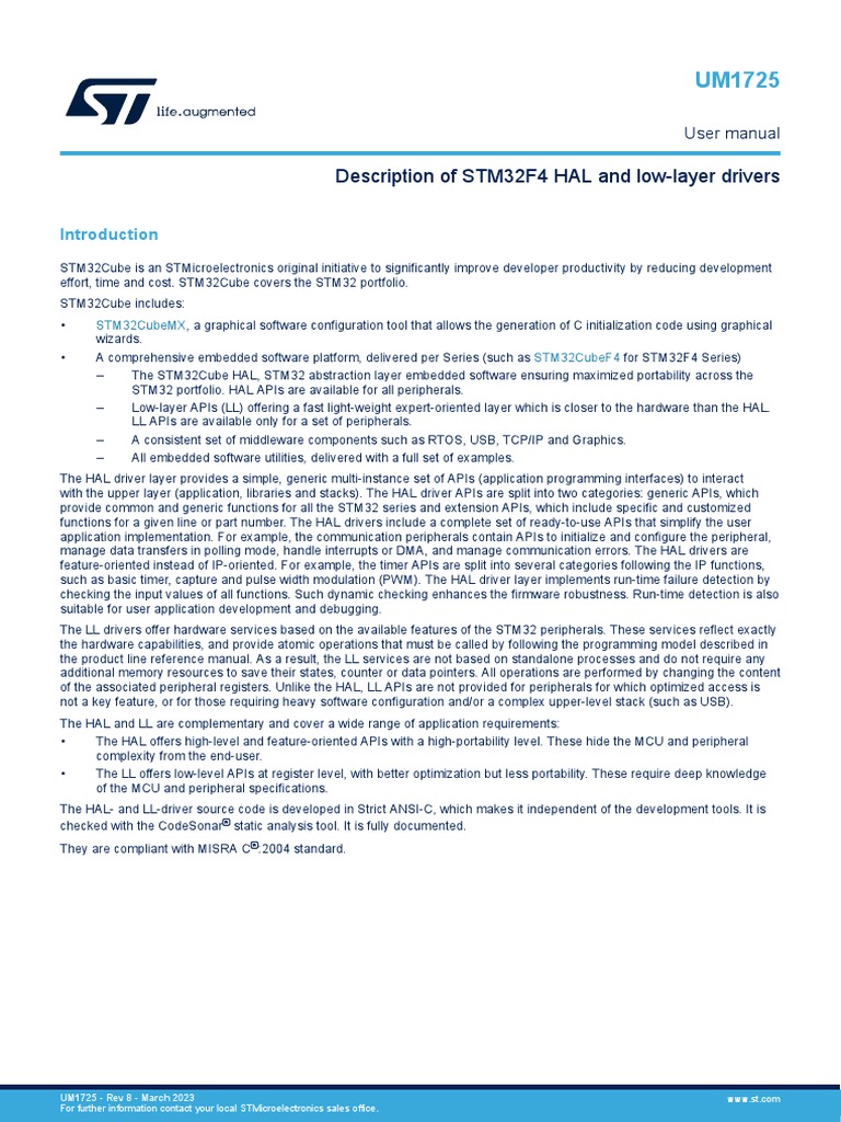 stm32f4 Hal and Lowlayer Drivers | PDF | Microcontroller | Embedded System