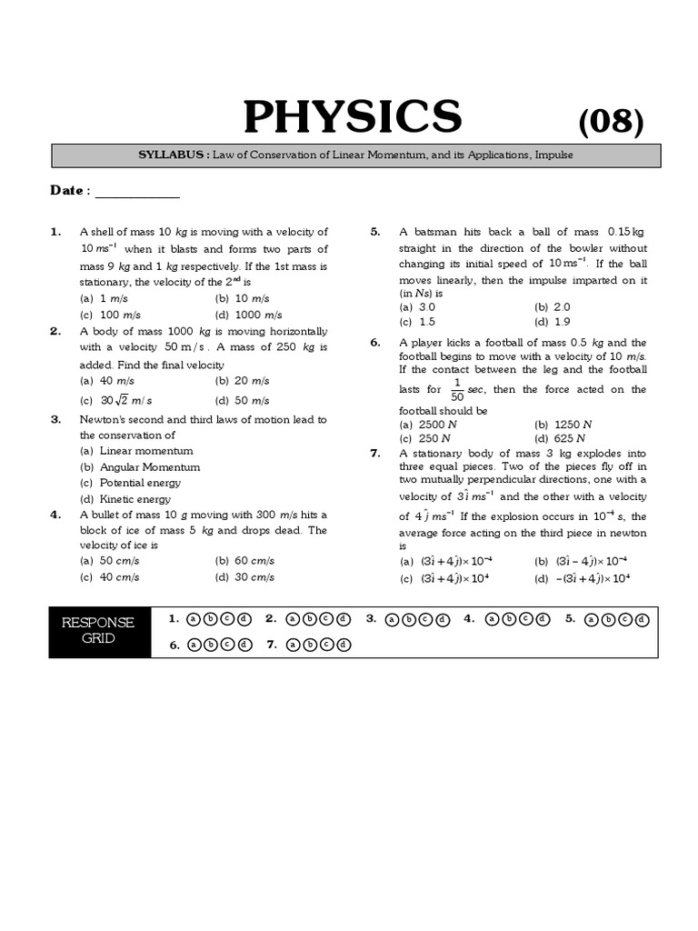 Physics DPP - 8 | PDF