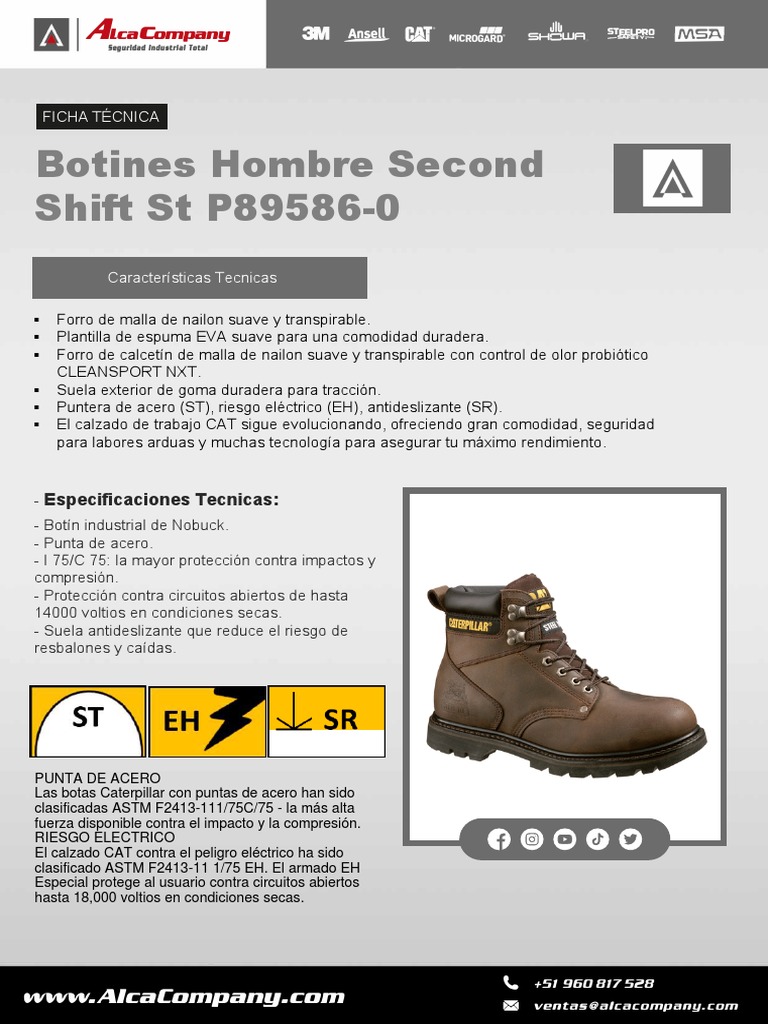 Ficha Tecnica Zapato CAT-P89596 2 | PDF
