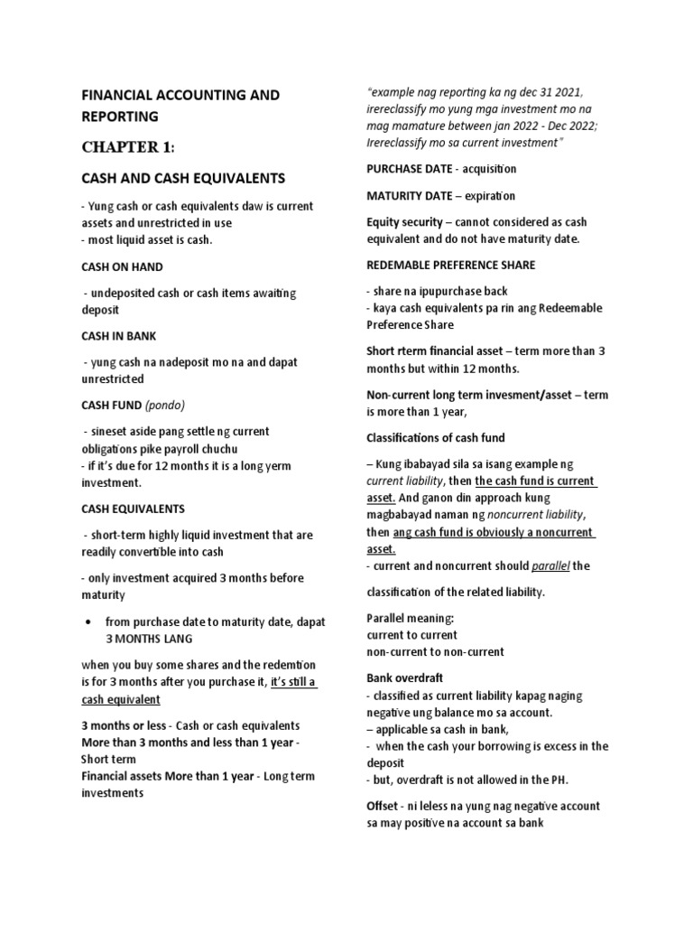 FAR 1 REVIEWER (Unfinished) | PDF | Banks | Deposit Account