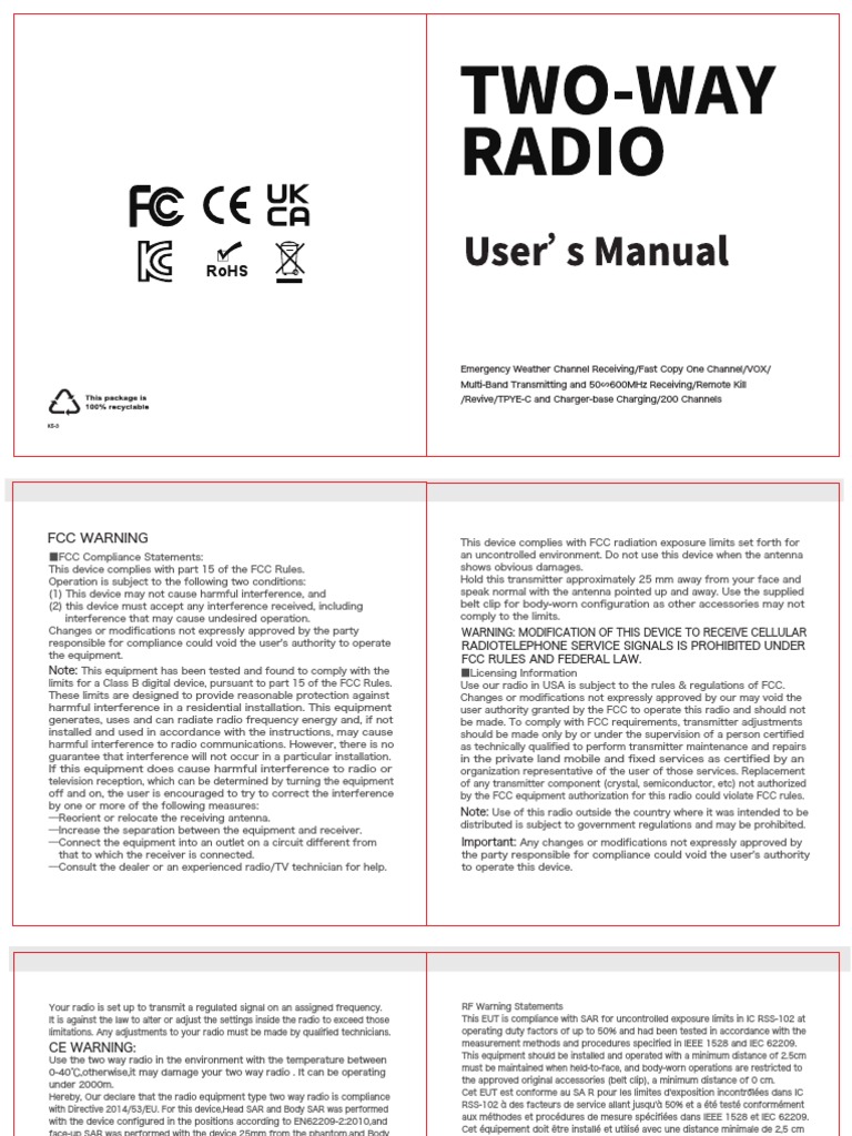 UV-K5 (8) User's - Manual | PDF | Electromagnetic Interference | Radio