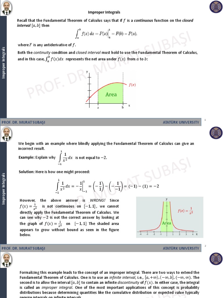 11. Week(Improper Integrals) | PDF