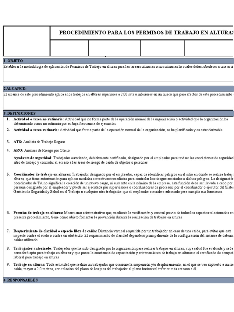 Permiso de Alturas | PDF