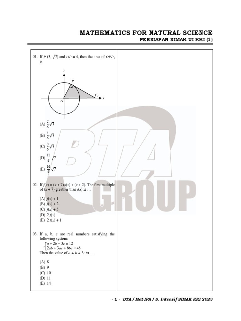 Matematika Ipa Bab 1 Pers Simak-Kki Ui Supint 2023 | PDF Matematika Ipa Bab 1 Pers Simak-Kki Ui Supint 2023 | PDF