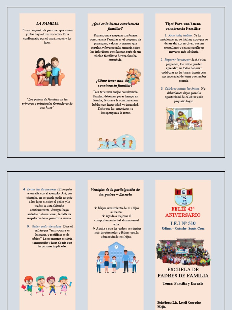 TRIPTICO - FAMILIA Y ESCUELA | PDF