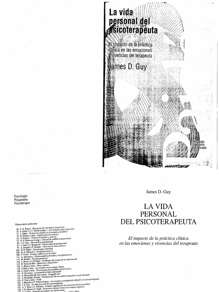 "La Vida Personal Del Psicoterapeuta" (James D Guy) | PDF