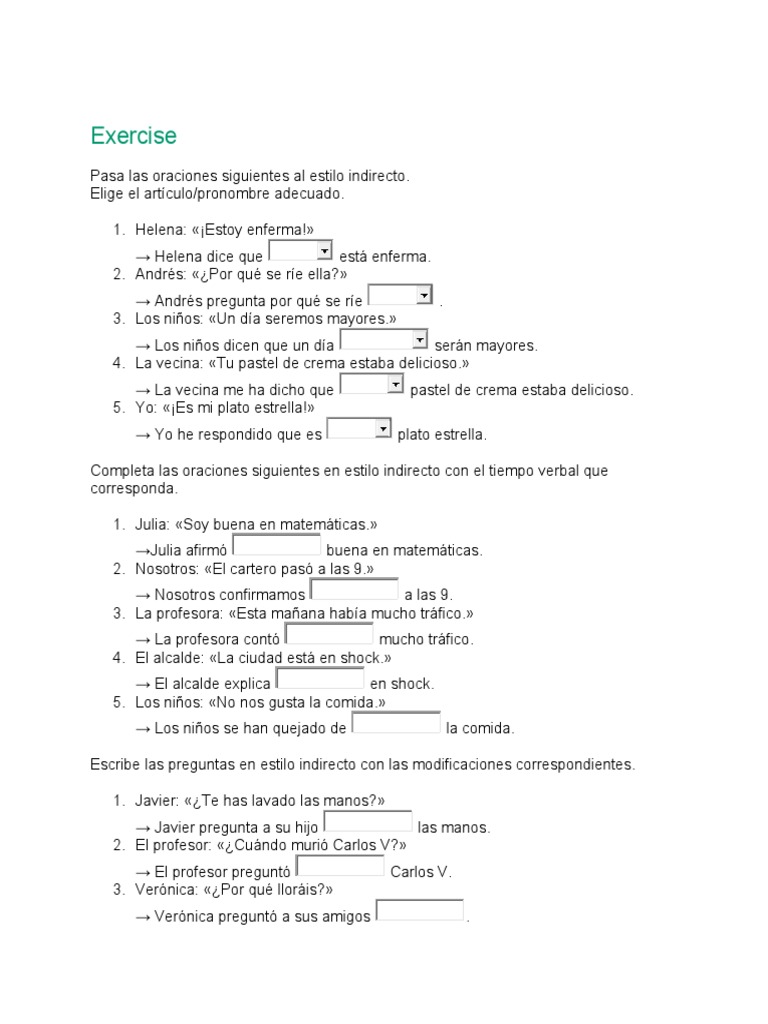 Estilo Directo e Indirecto | PDF